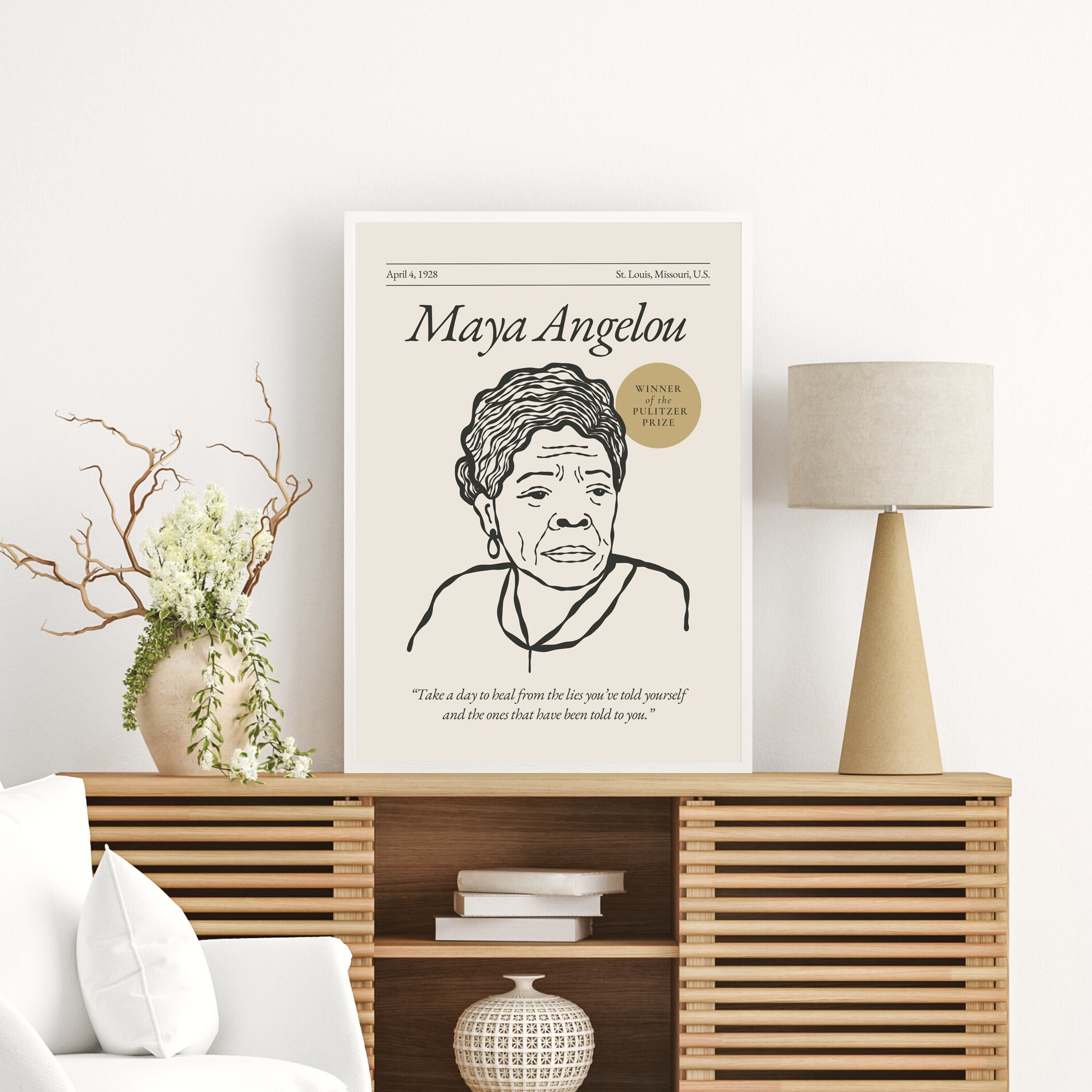 Maya Angelou Poster authors Series, Writer Wall Art, Literary Quote ...