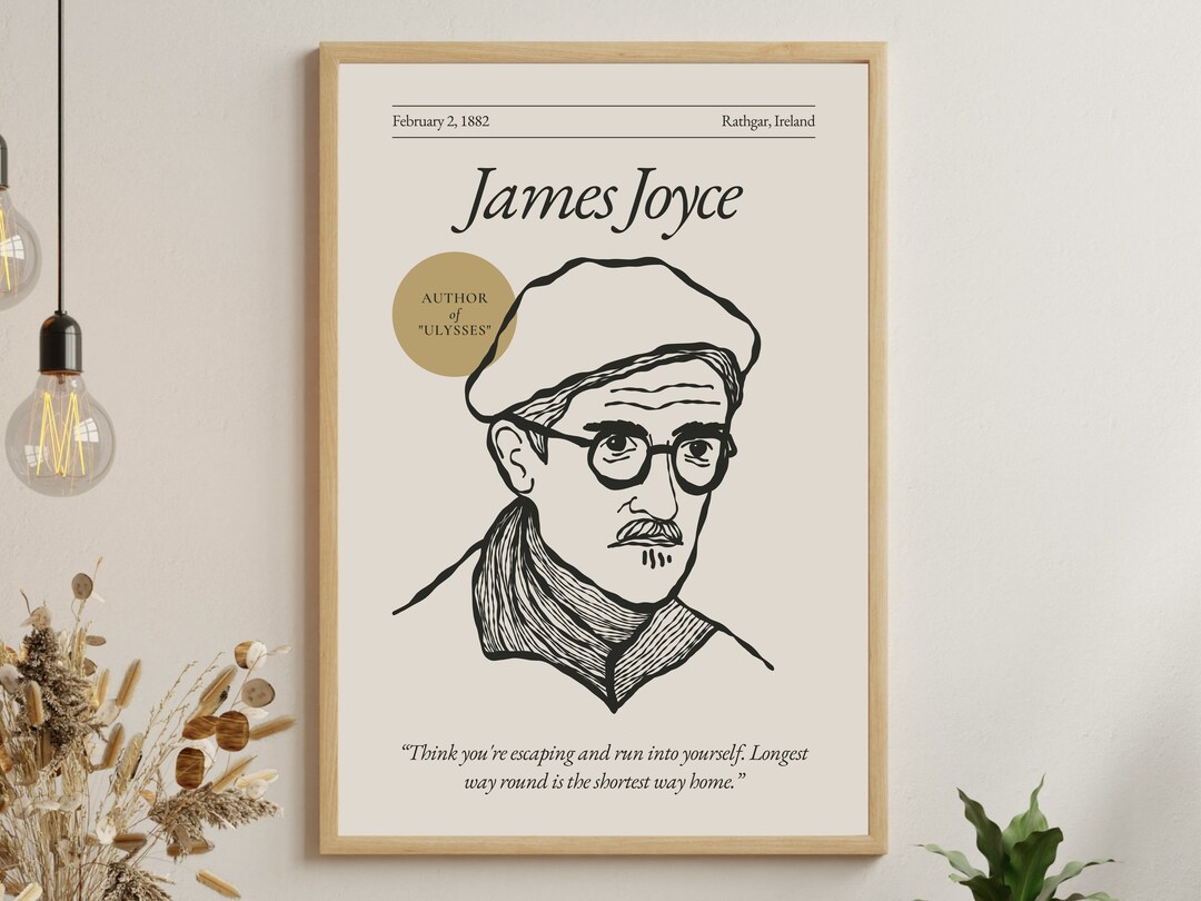 James Joyce Poster (authors Series), Authors Wall Art, Literary Art ...