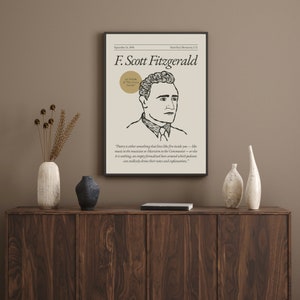 F. Scott Fitzgerald Poster (authors Series), Writer Aesthetic Wall Art ...