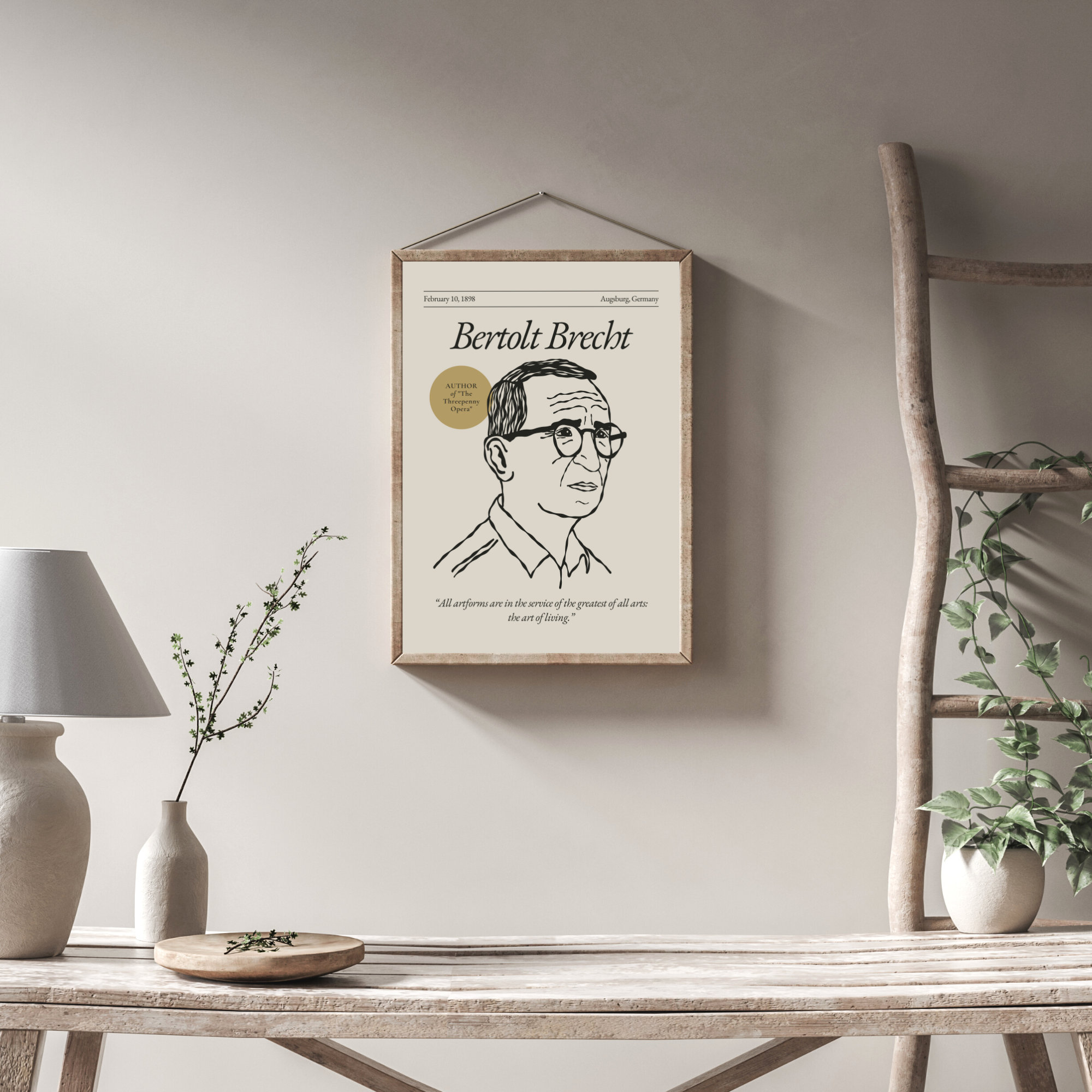 Bertolt Brecht Poster authors Series Writer Aesthetic Wall - Etsy