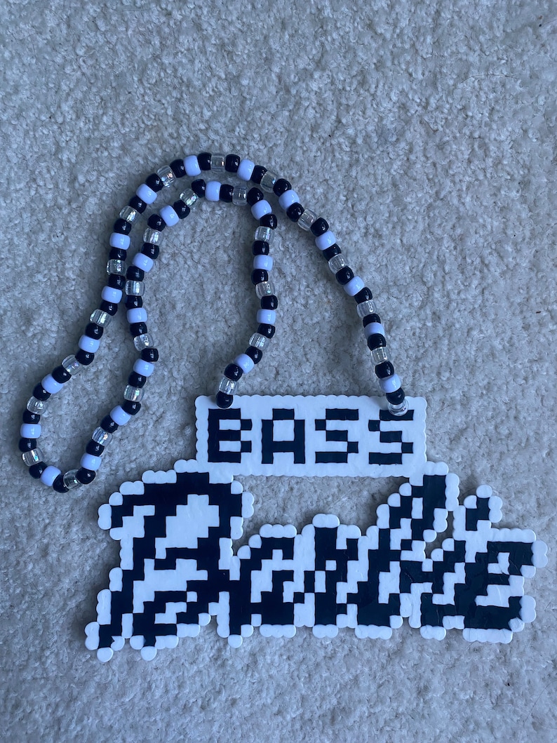 RAVE or BASS Barbie Perler Necklace - Etsy