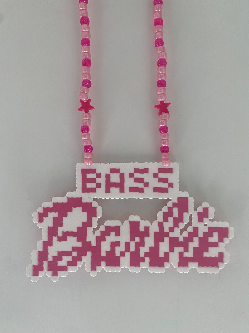 RAVE or BASS Barbie Perler Necklace - Etsy