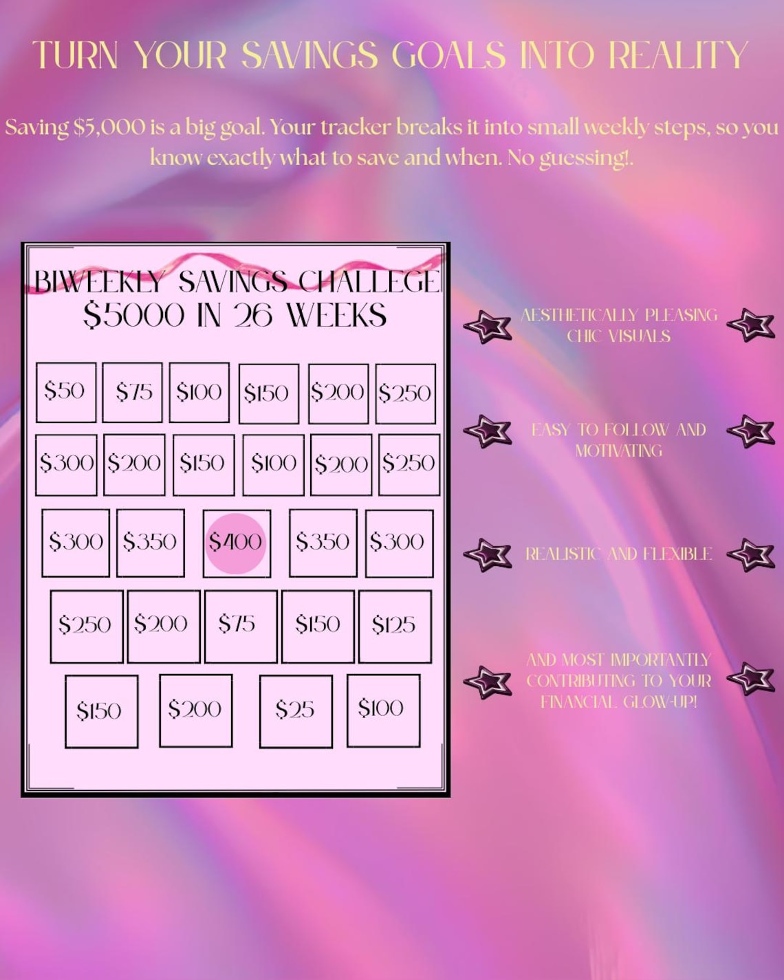 5000 in 10 Weeks Savings Challenge Printable, 10 Week Money Saving ...