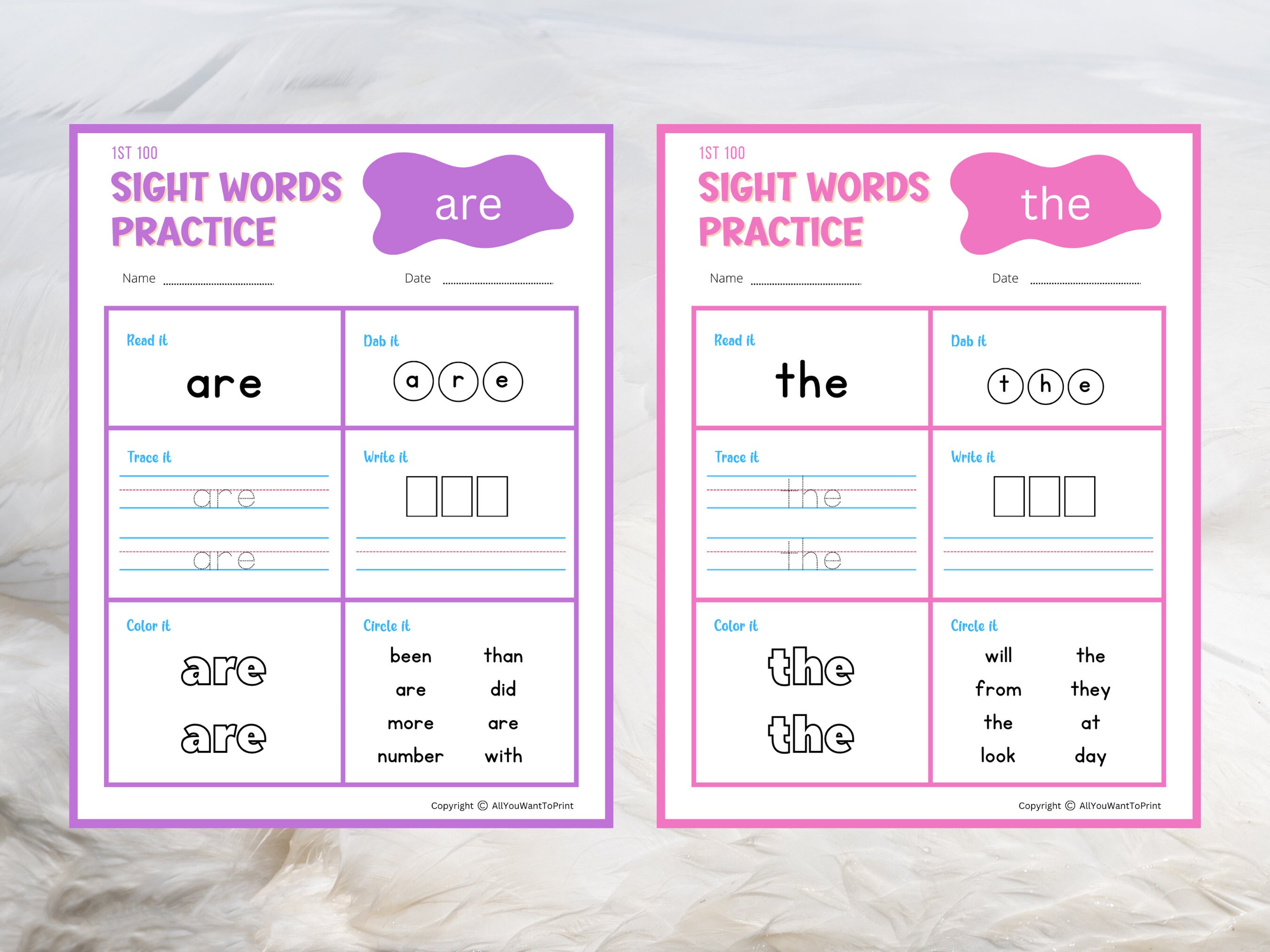 1st 100 Fry Sight Words Practice, Sight Words Printable, Sight Word ...