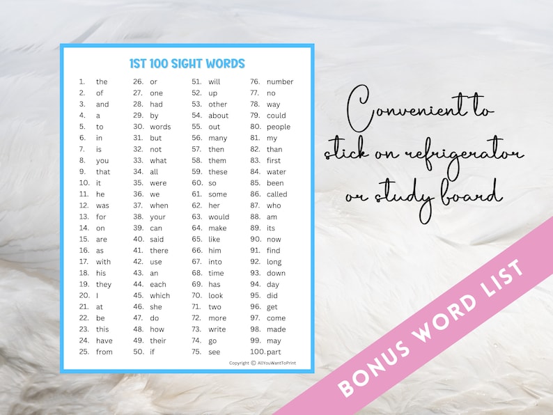 1st 100 Fry Sight Words Practice, Sight Words Printable, Sight Word ...