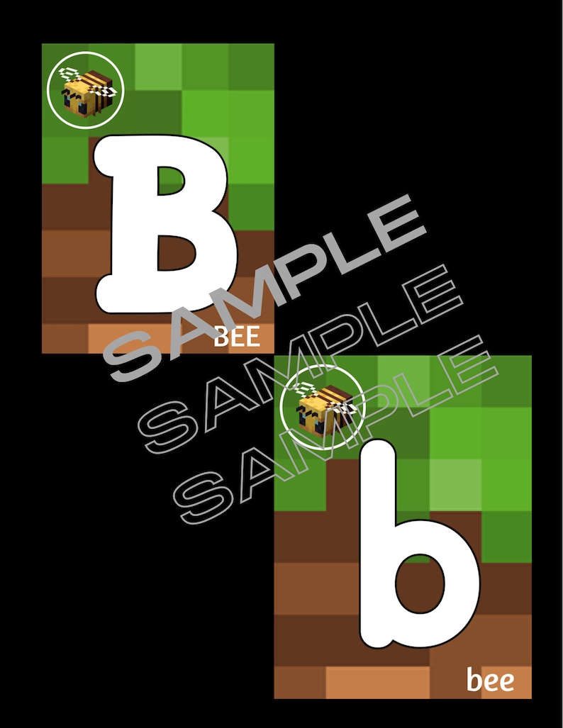 Minecraft Alphabet Preschool Kindergarten printable Letters - Etsy