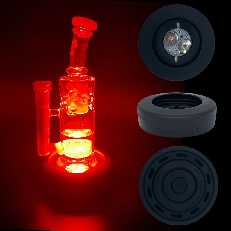 Glass Water Pipe Hookah Rig Replaceable Coin Battery LED Base - Etsy