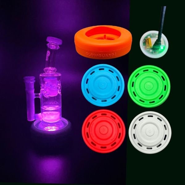 Glass Water Pipe Hookah Rig USB Rechargeable LED Base Bumper 3in-4.25in ...