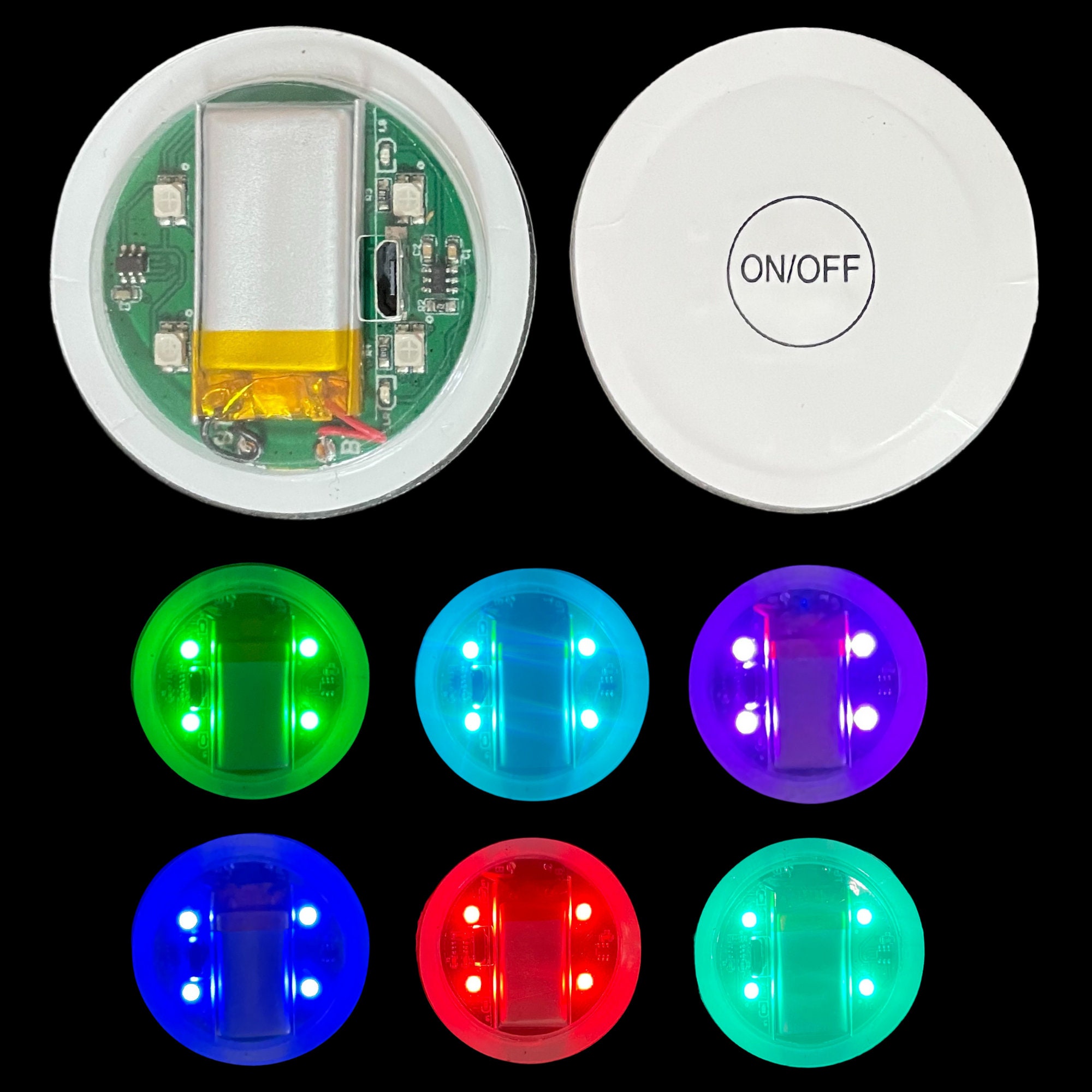 Micro-usb Rechargeable LED Light Puck Replacement for Glow Guard Glass ...