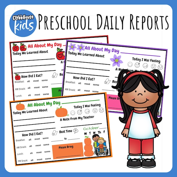 Preschool Report Template - Etsy