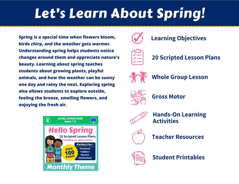 SPRING PRESCHOOL THEME: Thematic Lesson Plans for Daycare and Preschool ...