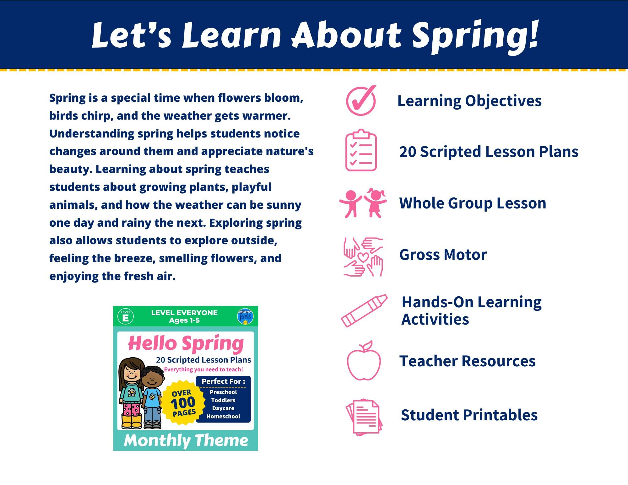 SPRING PRESCHOOL THEME: Thematic Lesson Plans for Daycare and Preschool ...