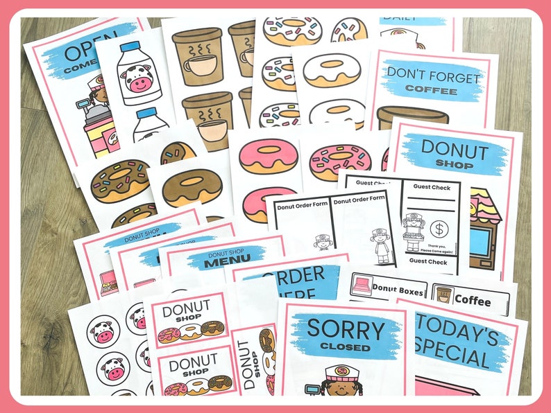Donut Shop Dramatic Play Printables Etsy