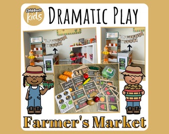 Farmer's Market Pretend Kit, Pretend Farmer's Market, Dramatic Play Set ...