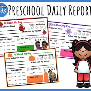 Toddler Daily Log Template Daily Report Toddler Report - Etsy