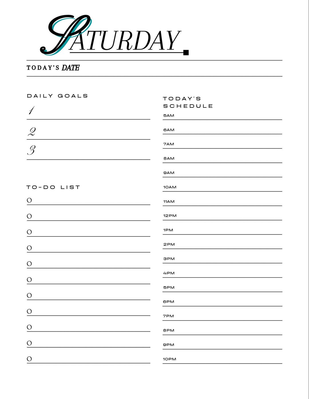 Minimalistic Daily Planner, Daily Schedule, at Home Print Planner - Etsy