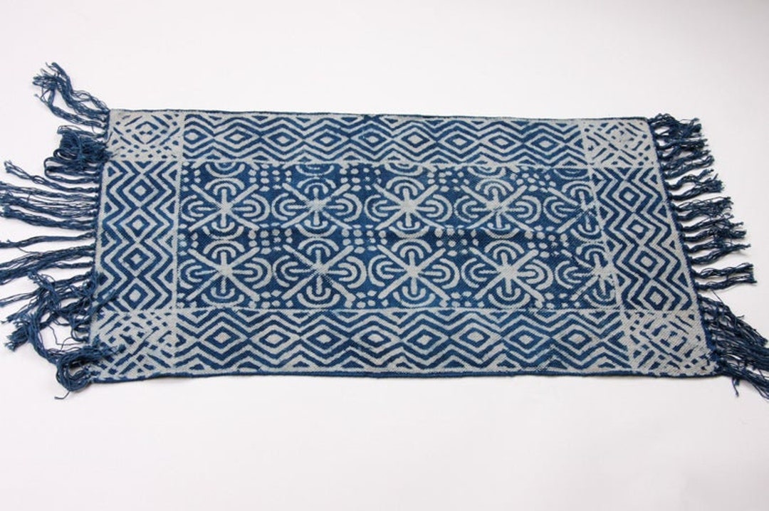 Block Printed Small Area Rug, Hand Done, 3X2, Indian Printed Rugs ...