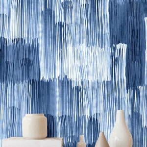 Indigo Wallpaper - Etsy