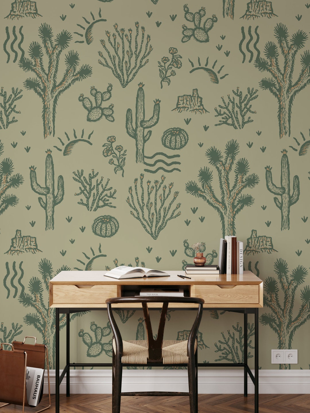 Desert Dreamer (green) Wallpaper - Etsy
