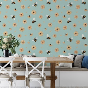 Bumble (blue) Wallpaper - Etsy