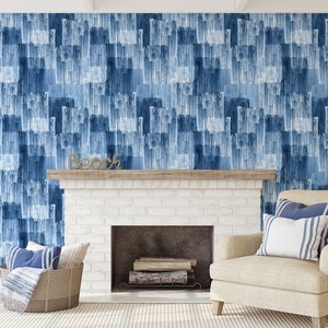 Indigo Wallpaper - Etsy