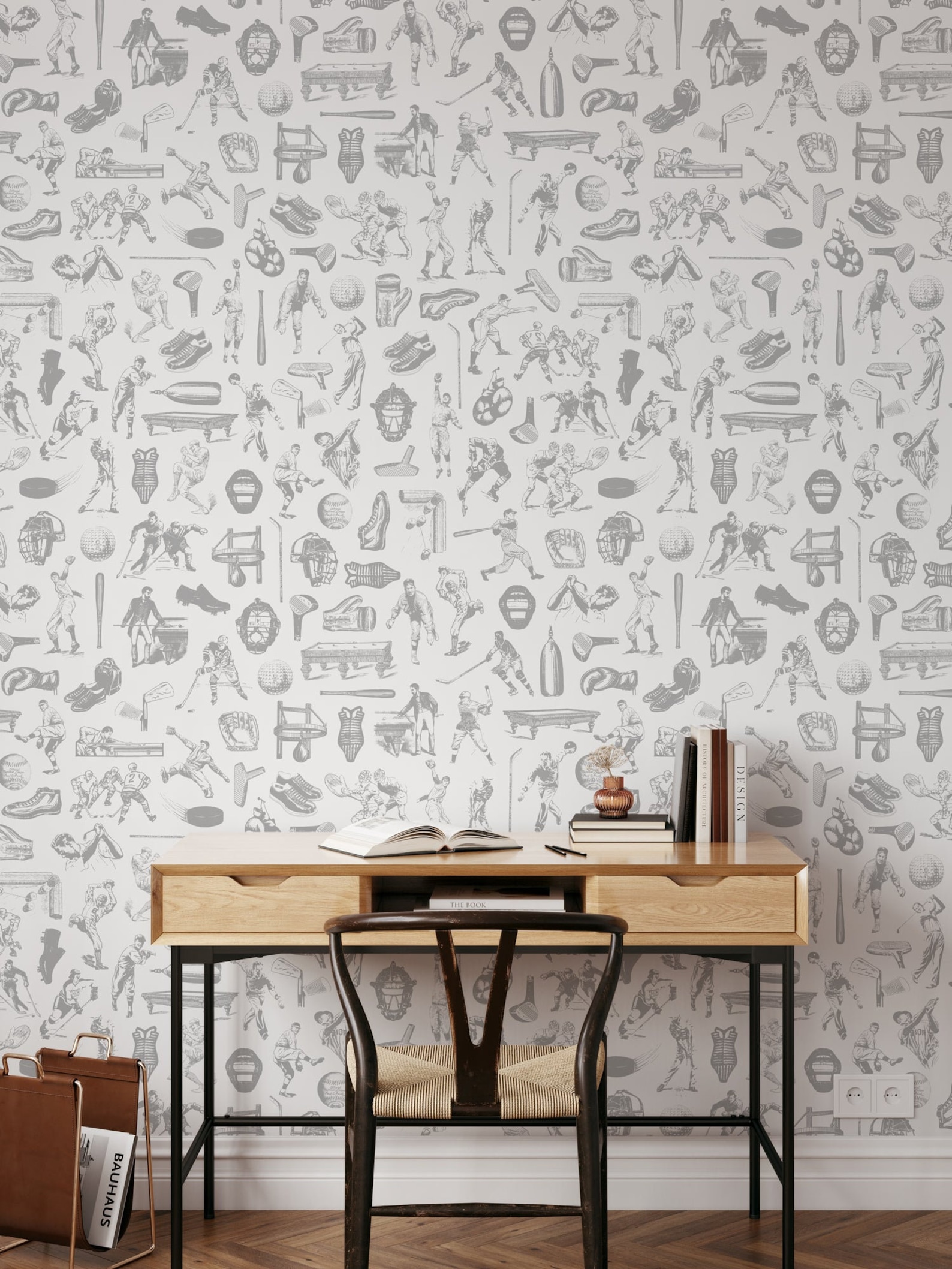 Letterman (grey) Wallpaper - Etsy