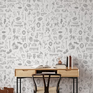 Letterman (grey) Wallpaper - Etsy