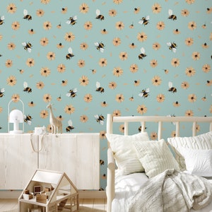 Bumble (blue) Wallpaper - Etsy