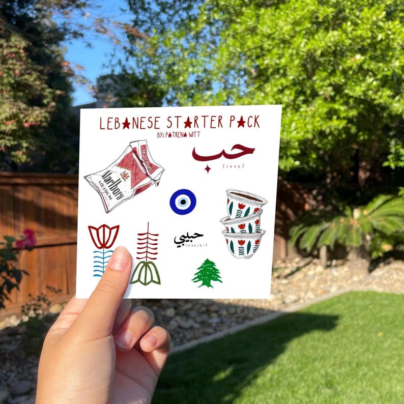 Lebanese Starter Pack Sticker Sheet: Waterproof Laptop/hydroflask ...