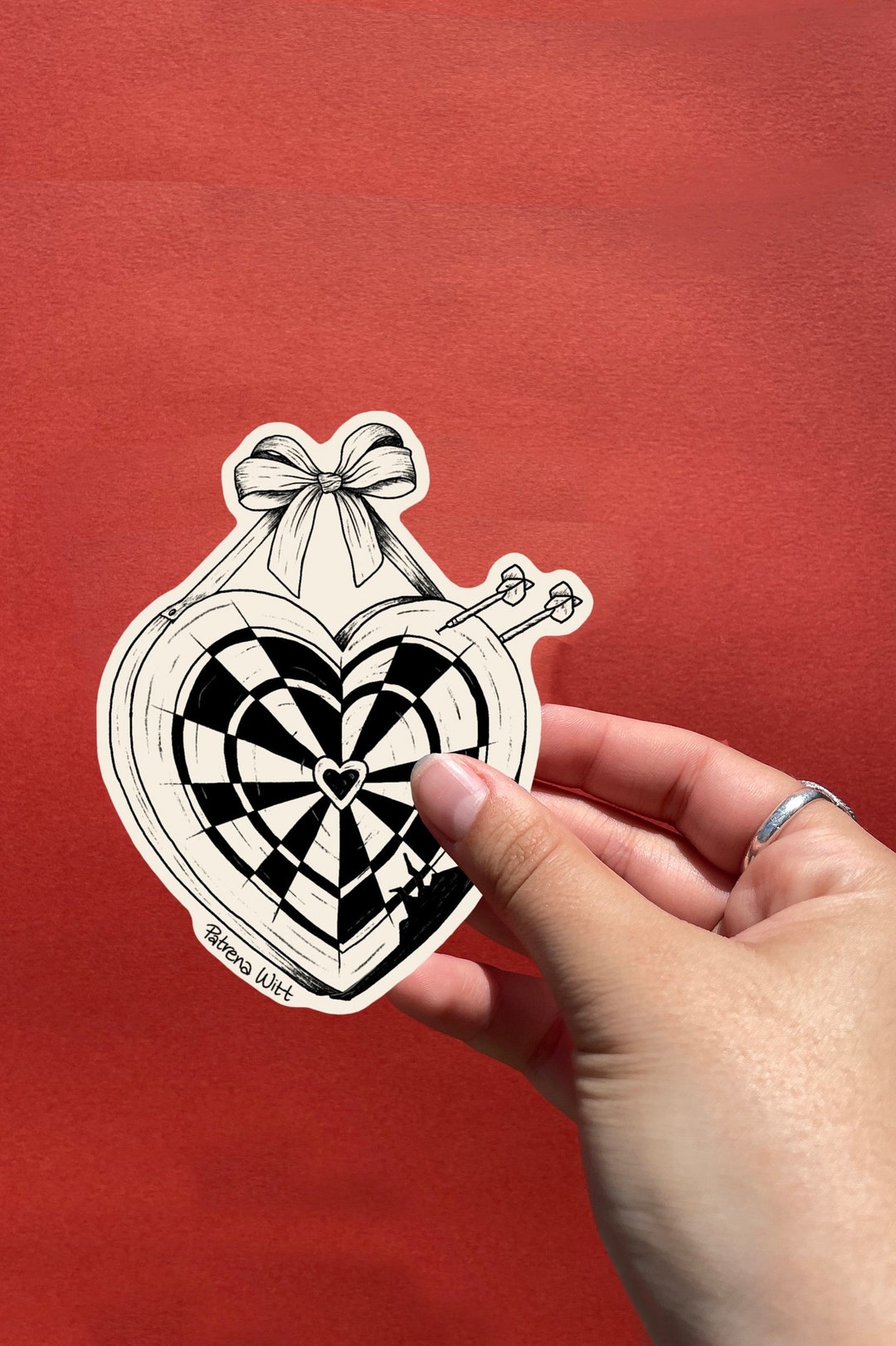 Heart Dart Board Sticker Broken Heart Stickers Dart Board Gift Heart ...