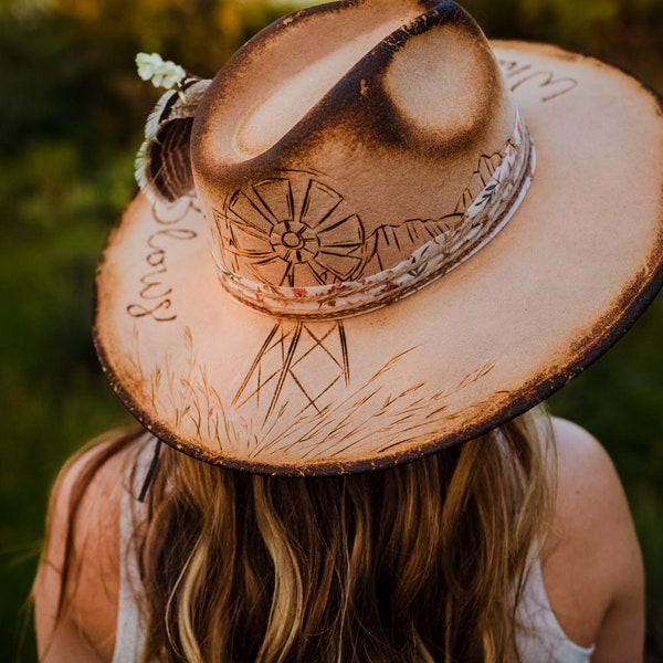 Hand Burned Cowgirl Hat - Etsy