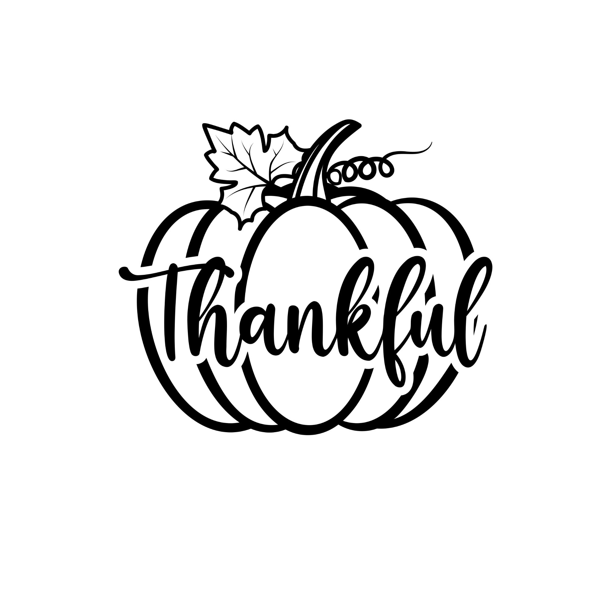 Thankful With a Pumpkin PNG - Etsy
