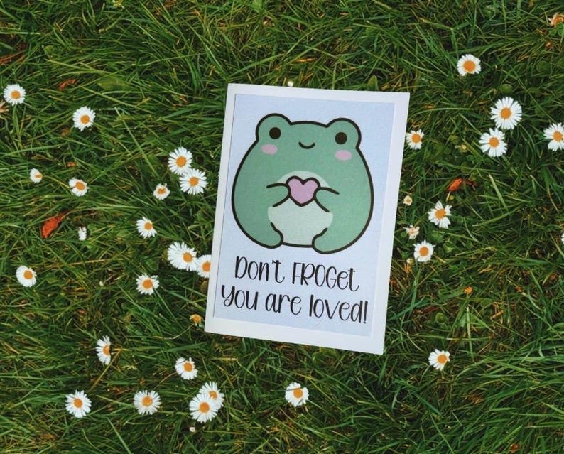 Happy Frog Encouragement Card With Gift Card Pocket, Waterproof Sticker ...