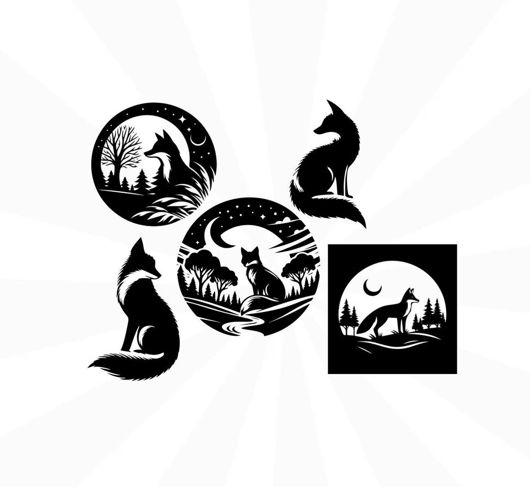 Fox SVG Bundle: 5 Nature-themed Designs (digital Download - Etsy