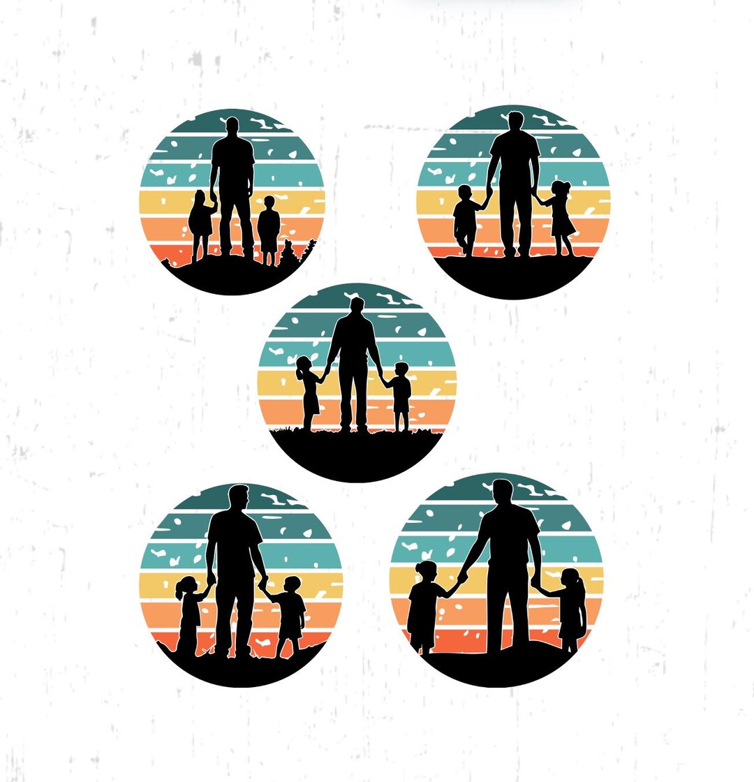 Dad Svg. Daddy Svg. Father Svg. Dad With Children Svg. - Etsy