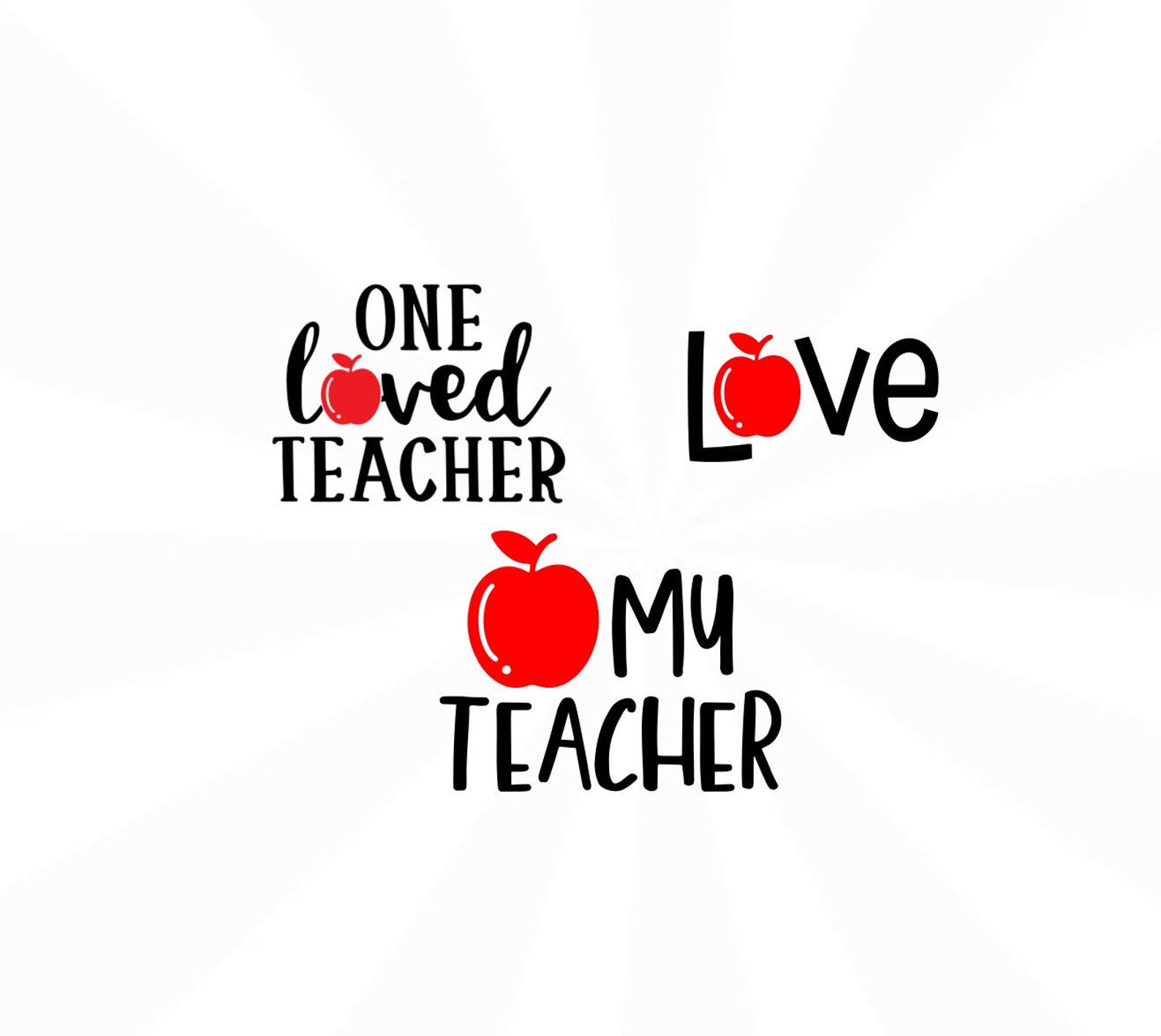 Love My Teacher SVG Bundle (digital Download) - Etsy