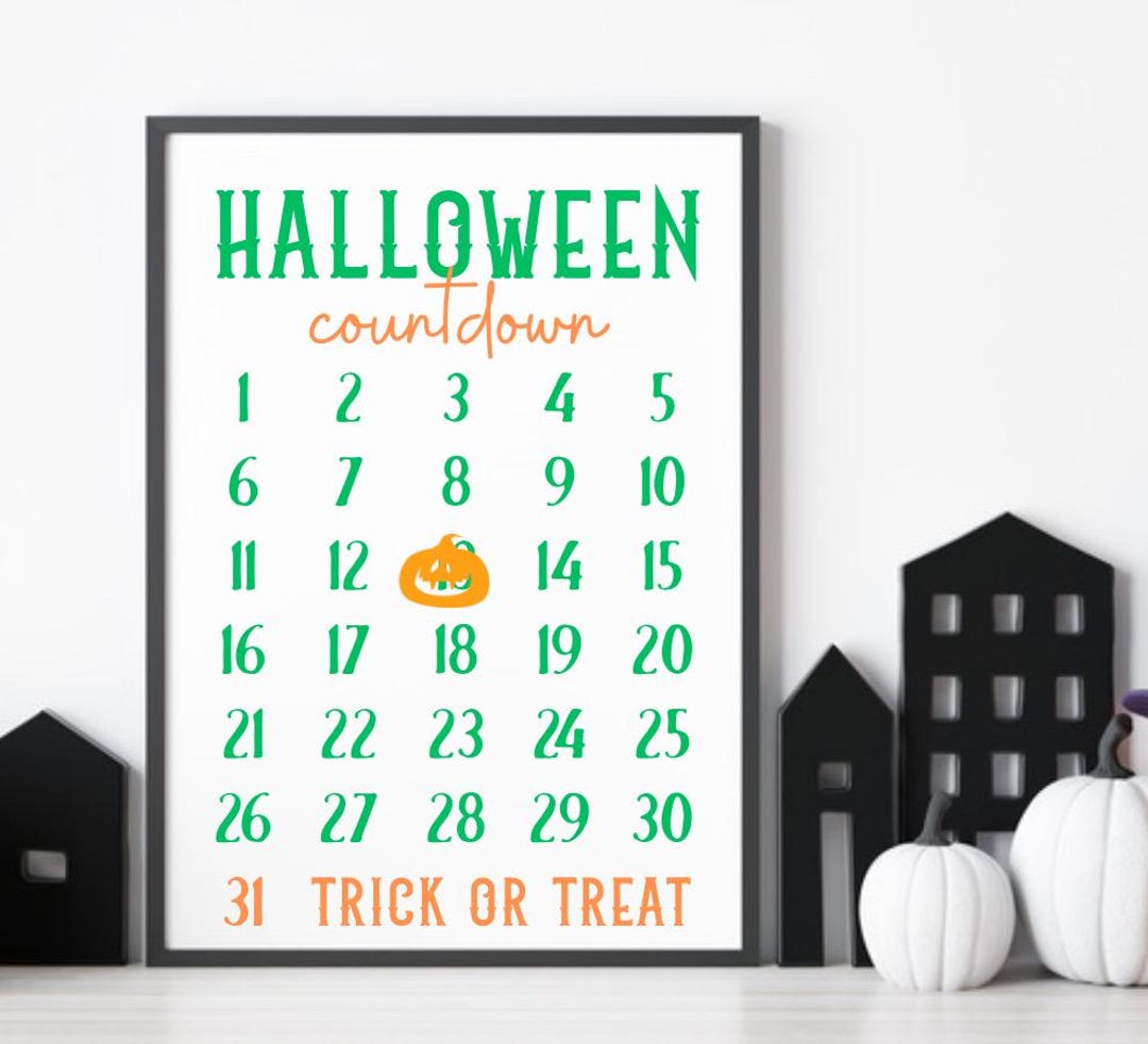 Halloween Countdown SVG and PNG File - Etsy