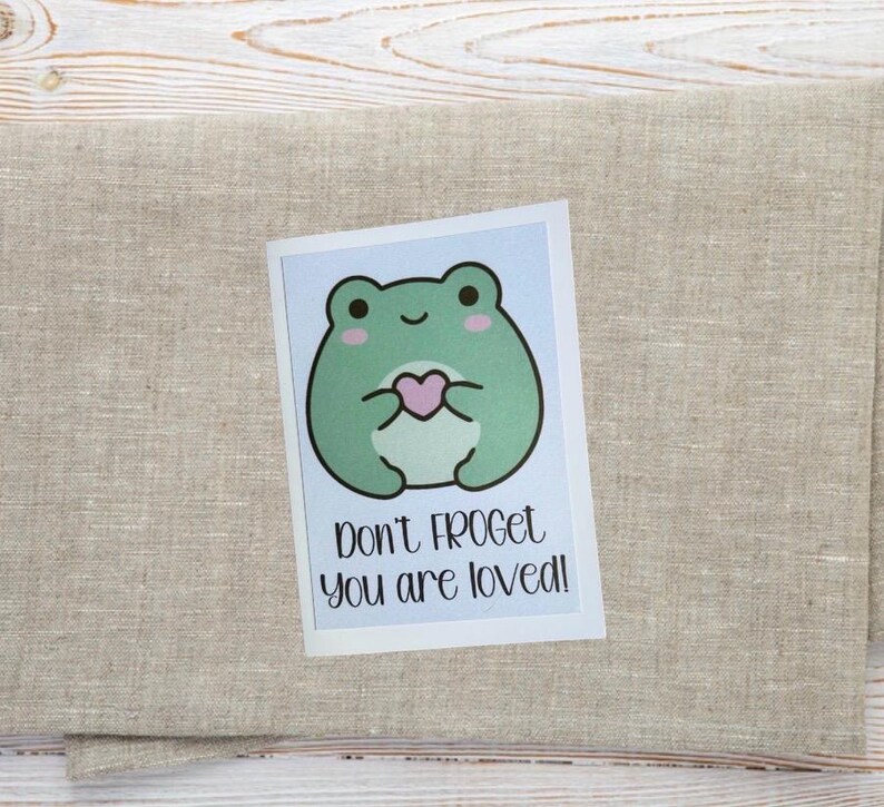Happy Frog Encouragement Card With Gift Card Pocket, Waterproof Sticker ...