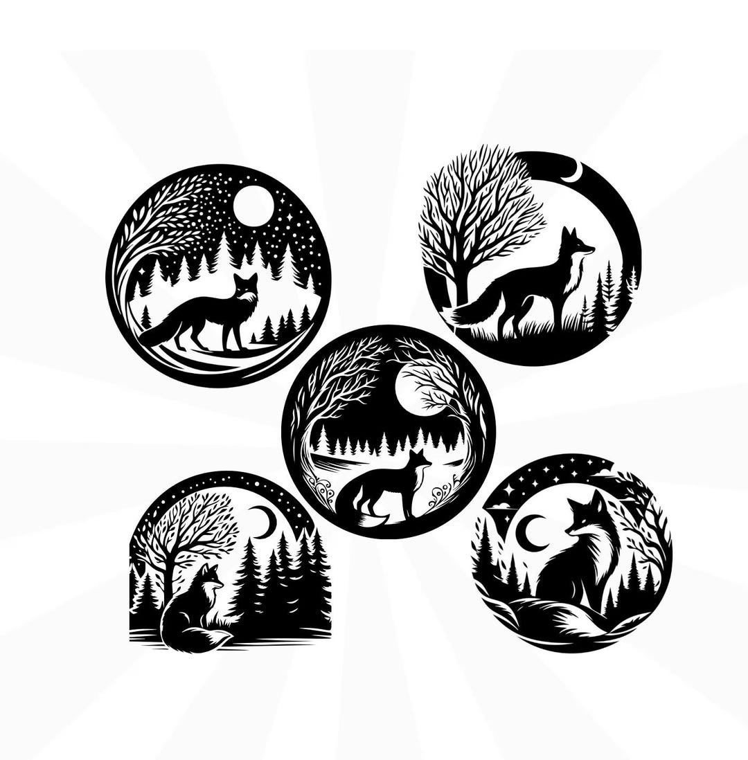 Fox Svg. 5 Fox Designs Svg. Foxy Svg. Nature Svg. - Etsy