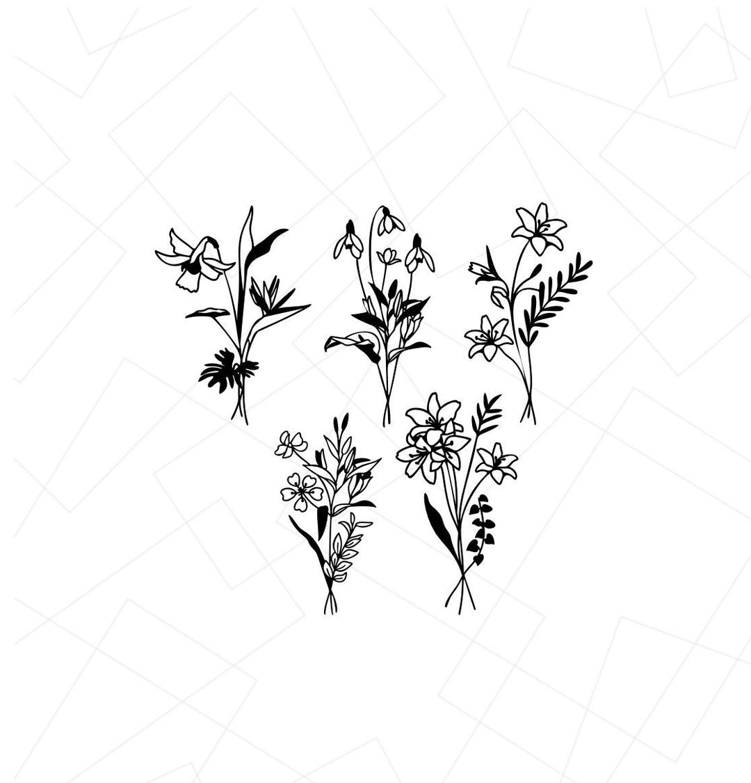 Wildflower SVG Bundle: Floral Designs (digital Download) - Etsy