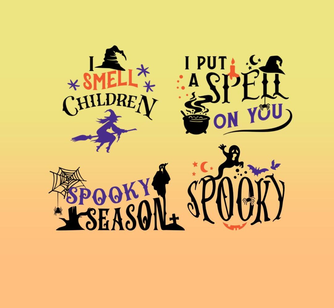 Halloween Spooky SVG Files: Witch, Ghost, Cauldron (digital Download ...