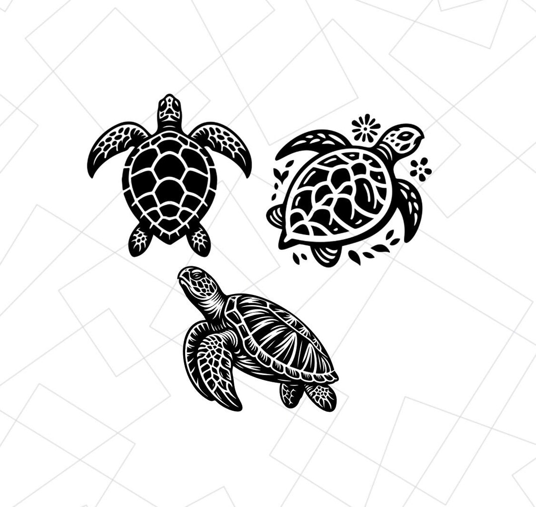 Sea Turtle SVG Bundle: Ocean Nature Decal, T-shirt Design - Etsy