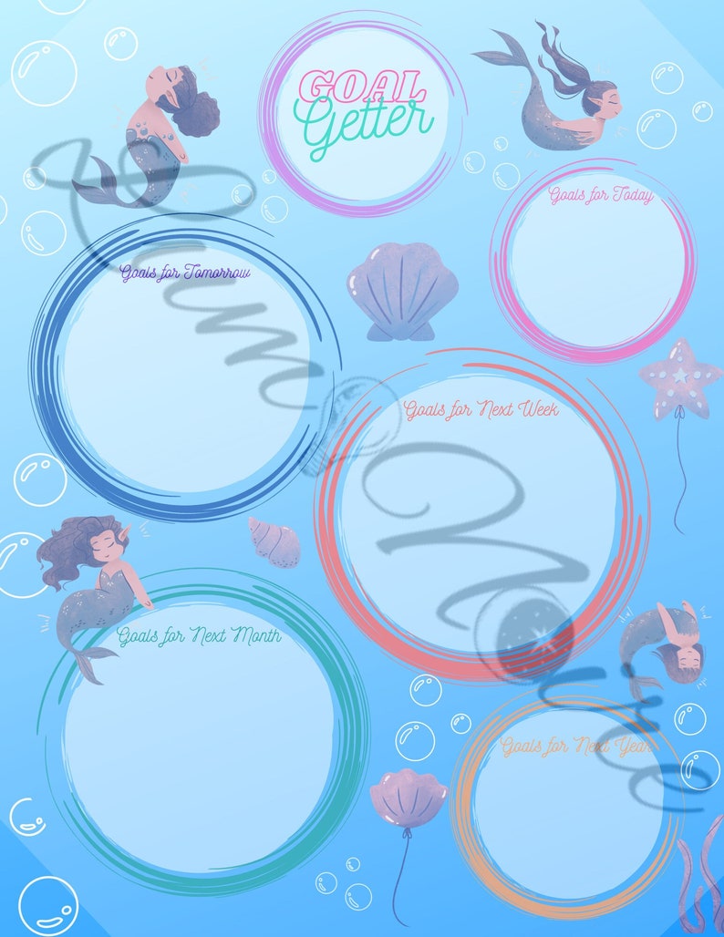 Goals List - Mermaid - Etsy
