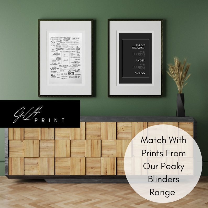 Art Print Peaky | Tommy Shelby Quote | Minimalistic Home Decor | Peaky ...