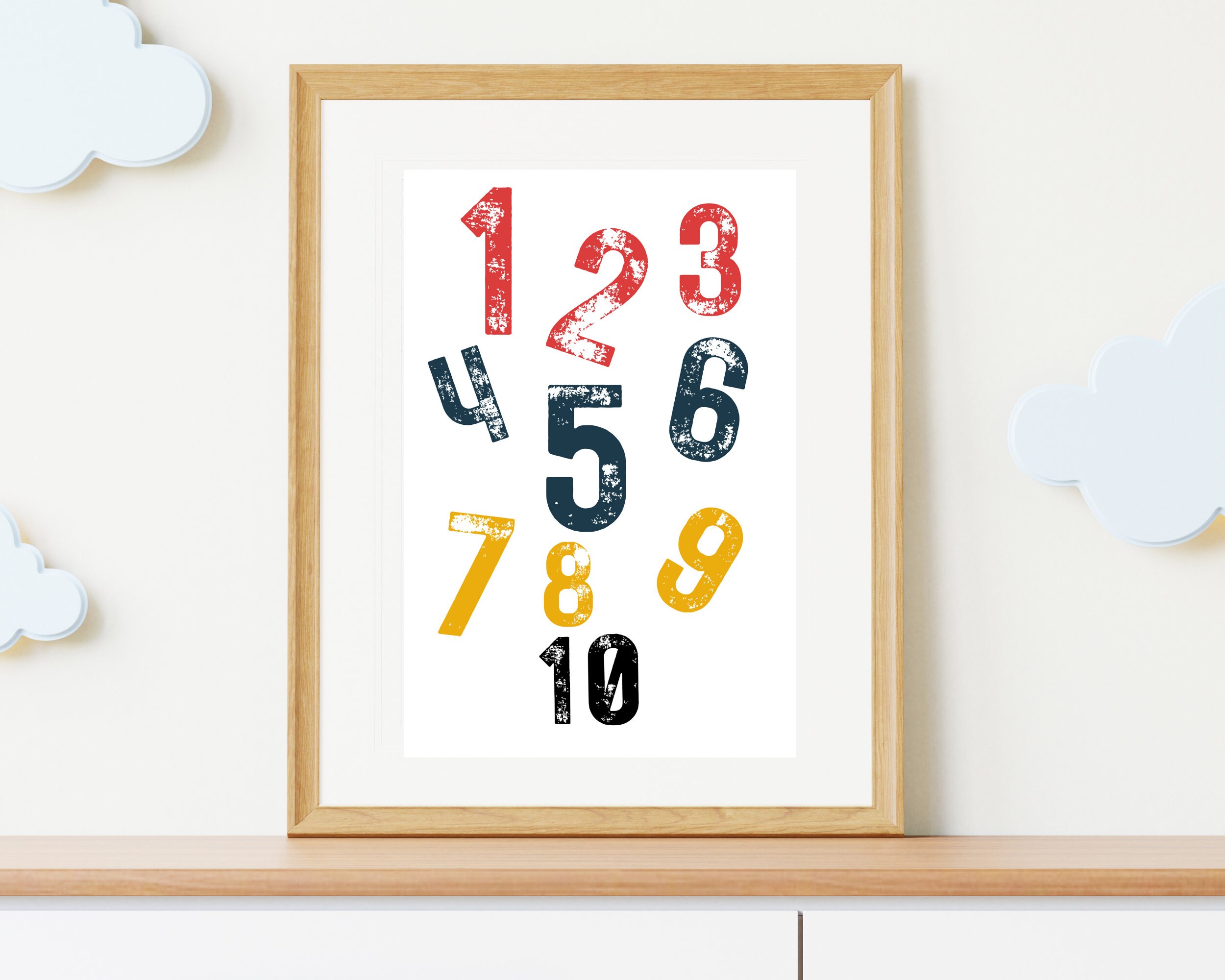 Alphabet Poster Numbers Poster Printable Wall Art Nursery - Etsy Australia
