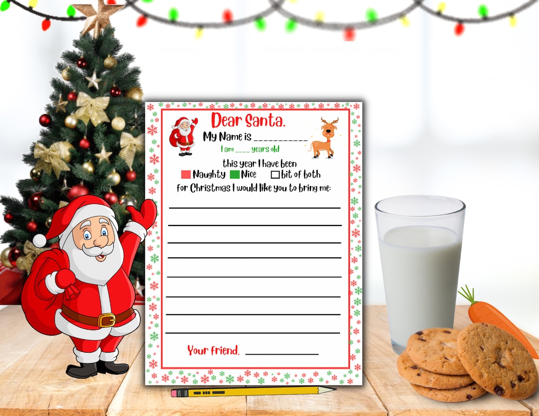 Letter to Santa | Template | Kids Letter to Santa | Printable Letter to ...