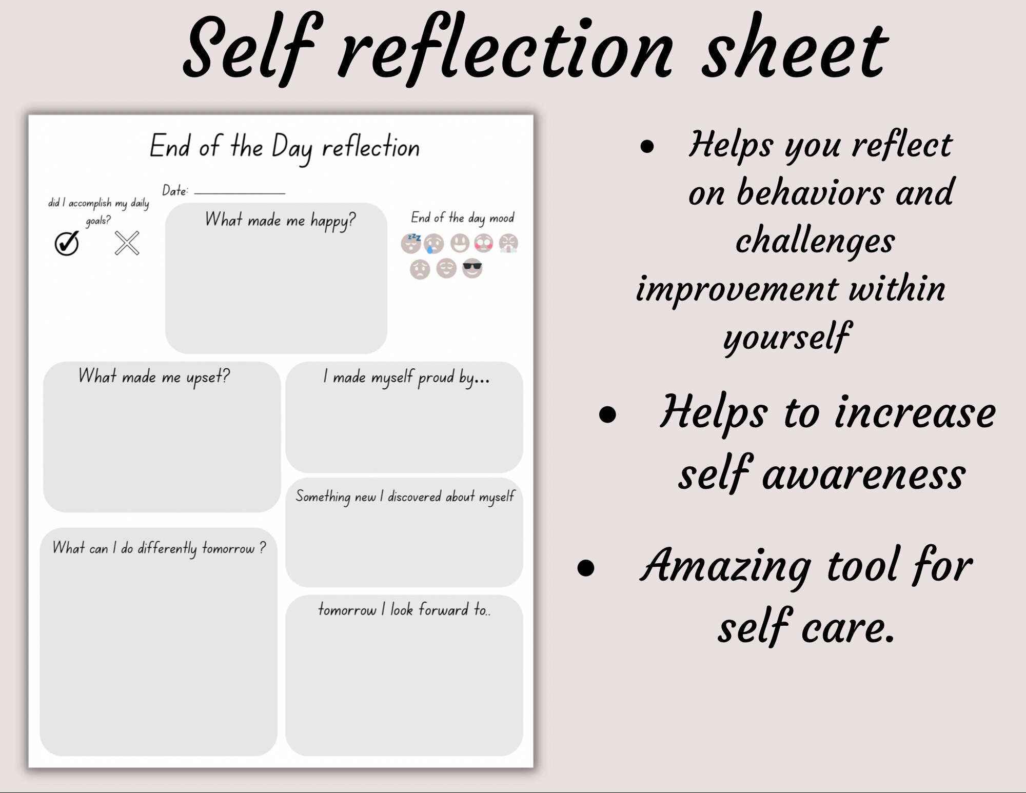 Printable Journal | Daily Planner | Mental Health | Self Reflection - Etsy