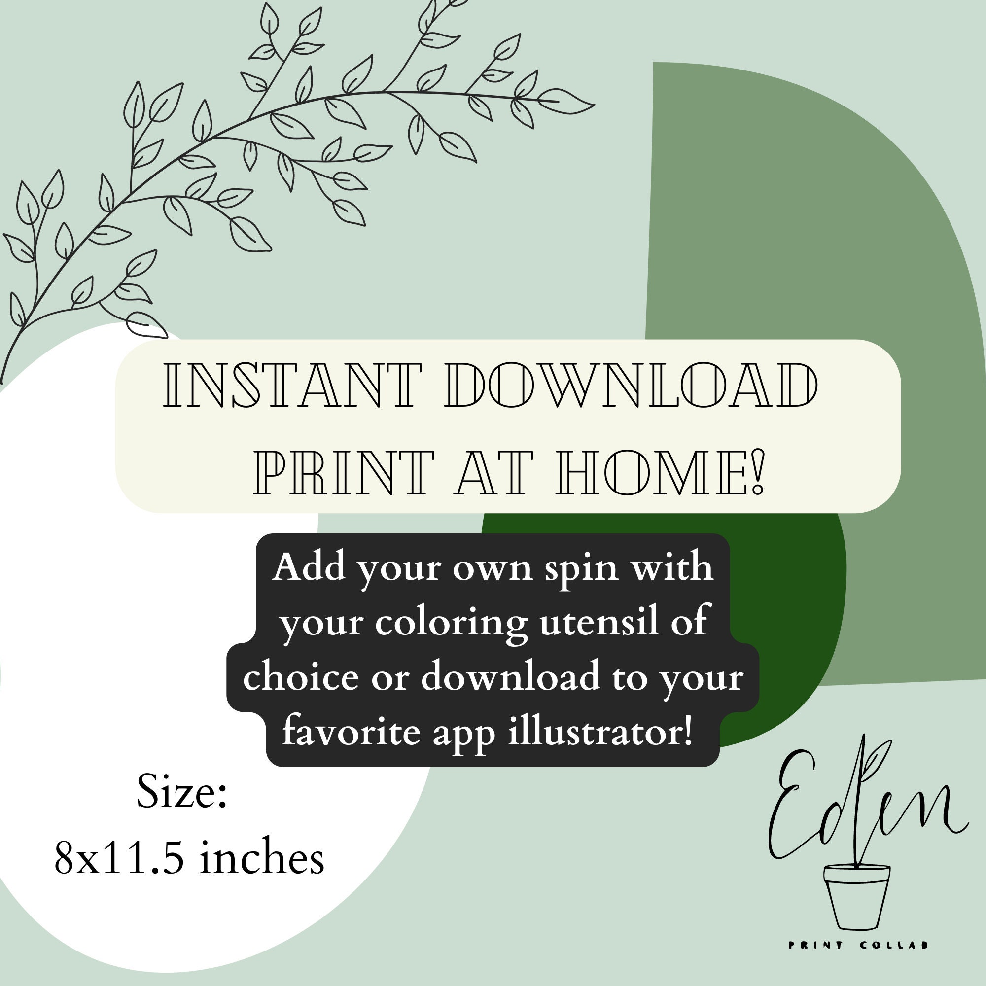 DIGITAL | Garden Squash Coloring Page | Veggie Art Print | Garden Art ...