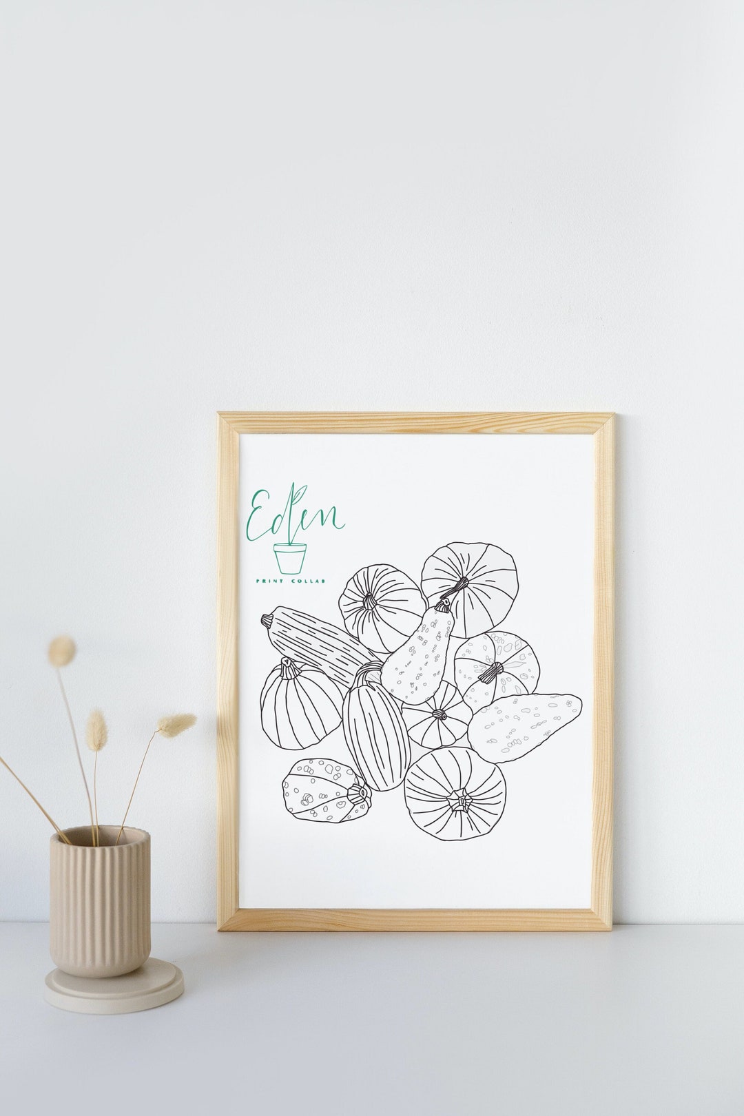 DIGITAL | Garden Squash Coloring Page | Veggie Art Print | Garden Art ...