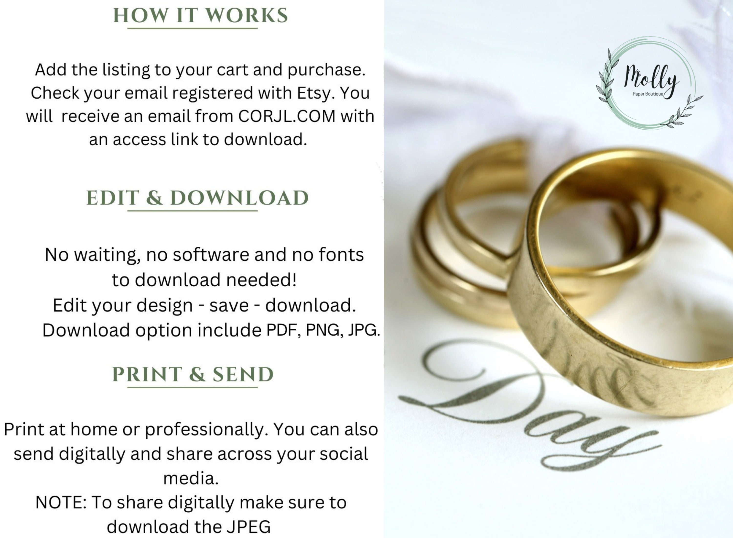 White Rose Electronic Invitation Greenery Evite Editable - Etsy